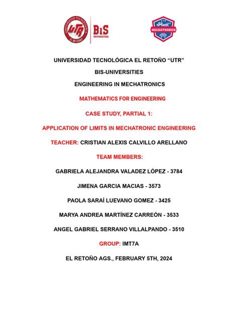 Case Study Partial 1 Application Of Mathematics For Engineering In