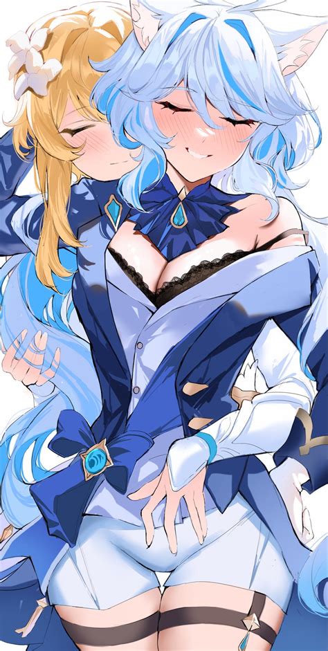 Lumine And Furina Genshin Impact Drawn By Shibenc E Danbooru