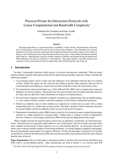 pdf practical private set intersection protocols with linear