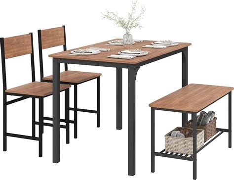 Rectangular Dining Table Set For 4 Space Saving Kitchen Table With Bench And Chairs Bench Seat