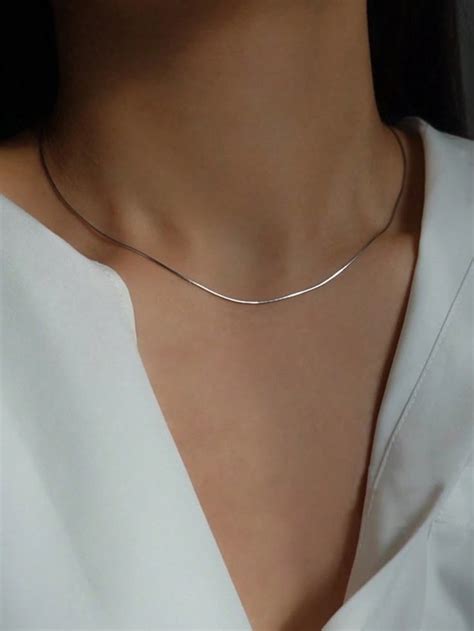 925 Sterling Silver 16in 18in 20 In 22in 24in Simple Stackable Silver