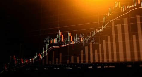 A Stock Market Candlestick Chart Displaying Fluctuating Price Data Against A Dark Stock