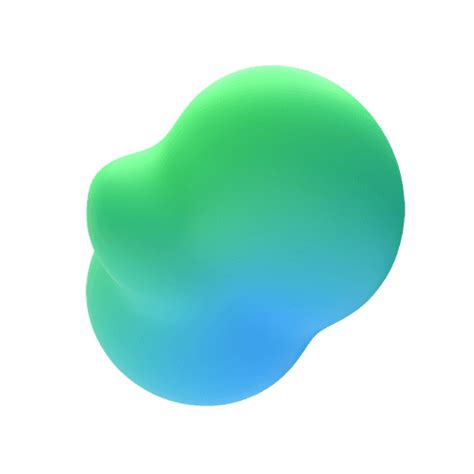 Shapefest™ Green Gradient Clay Floating Blobs 3d Illustrations