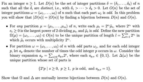 Solved Fix An Integer N Let D N Be The Set Of Integer Chegg