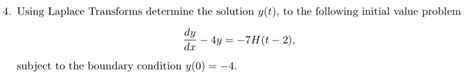 solved using laplace transforms determine the solution y t