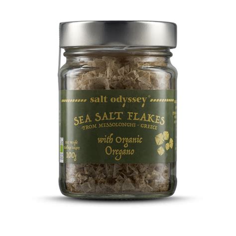 Salt Odyssey Sea Salt Flakes W Organic Oregano 3 5 Oz 12 Pack