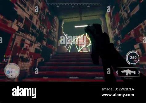 3d Mock Up Sci Fi First Person Shooter Animation In Space With Game Over Overlay At The End