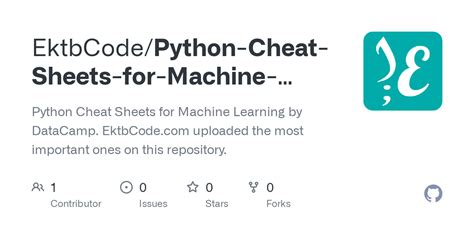 GitHub EktbCode Python Cheat Sheets For Machine Learning Python Cheat Sheets For Machine