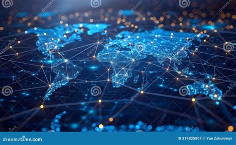 Digital Connectivity Map Global Networks Concept Concept Digital Connectivity Global