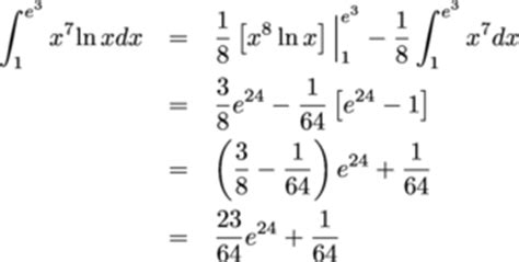 Integration By Parts Definite Integrals Exercises