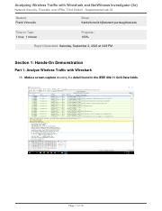 Analyzing Wireless Traffic With Wireshark And NetWitness Course Hero