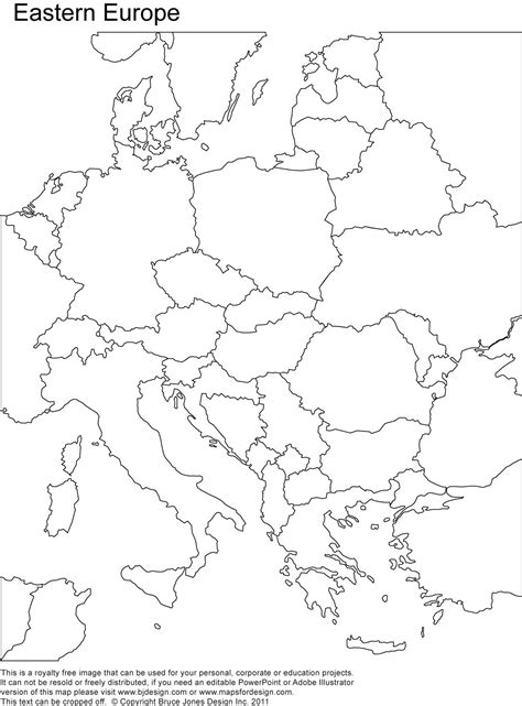 Eastern Europe Blank Map Printable Royalty Free Blank Map Of