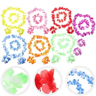 Plastic Flower Leis Luau Hawaiian Tropical Lot Of 100