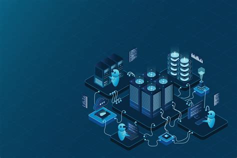Isometric Data Center Or Server Room Data Center Connection Network Cloud Storage Isometric