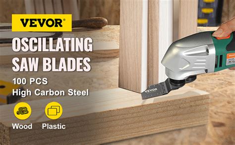 Vevor 100pcs Oscillating Saw Blades Quick Release Multitool Blades Kit Hcs Tool Blades For