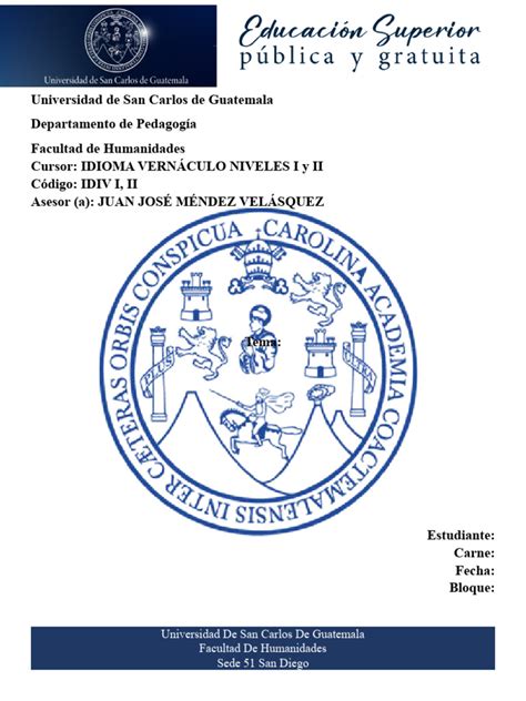 Formato De Caratula Idiv 1 Pdf