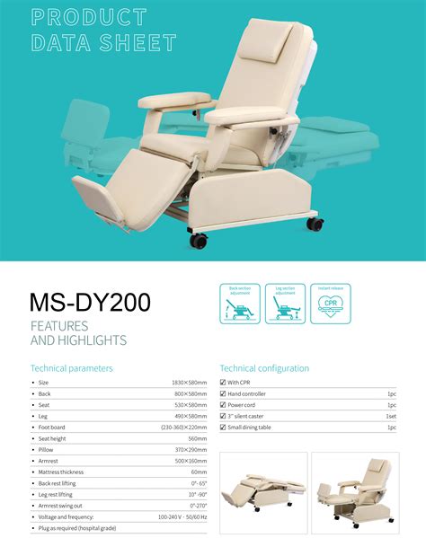 Ms Dy200 Electric Dialysis Chair Buy Electric Dialysis Chair