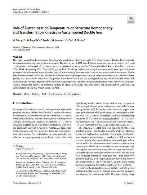 Role Of Austenitization Temperature On Structure Homogeneity And Transformation Kinetics In