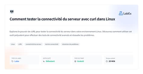 Comment Tester La Connectivité Dun Serveur Avec Curl Sous Linux Labex