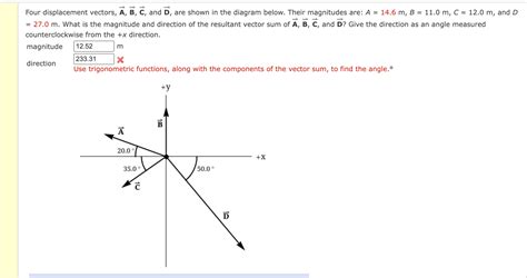 Solved Four Displacement Vectors Vec A Vec B Vec C And Chegg Com