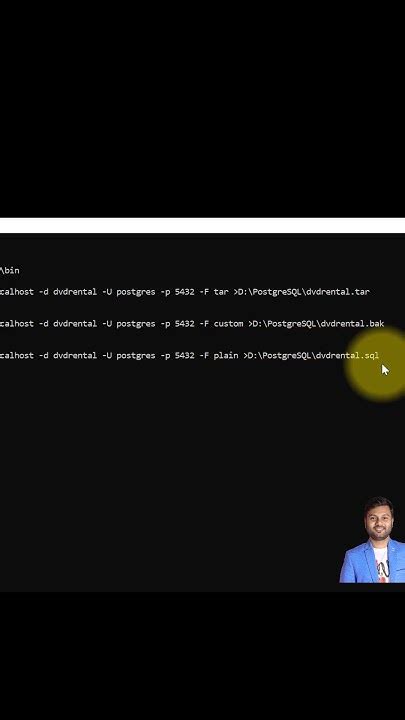 How To Backup Postgresql Database Using Psql Sql Shell Cmd Best Postgresql Tutorial Shorts