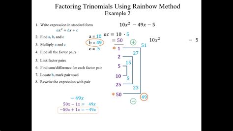 Rainbow Factoring Example 2 Youtube Rainbow Factoring Example 2 Youtube