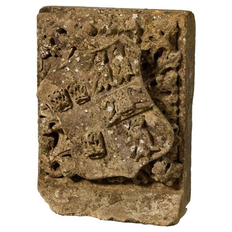19th Century Carved York Stone Armorial Plaque For Sale At 1stdibs