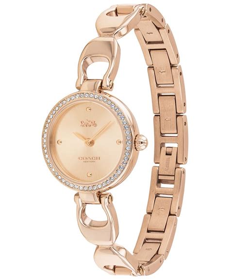 Coach Womens Park Rose Gold Tone Stainless Steel Bracelet Watch 26mm