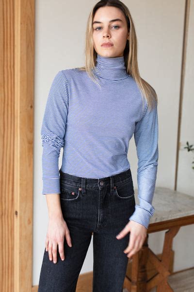 Little Turtleneck Twilight White Stripe Organic Emerson Fry