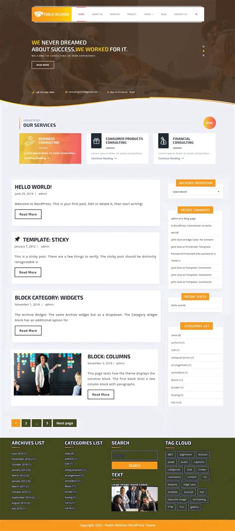 Free Public Relations Wordpress Themes For Pr Companies