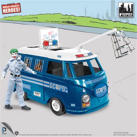 Dc Comics Bus Playset For 8 Inch Figures Gcpd With Joker Figure Figures Toy Company