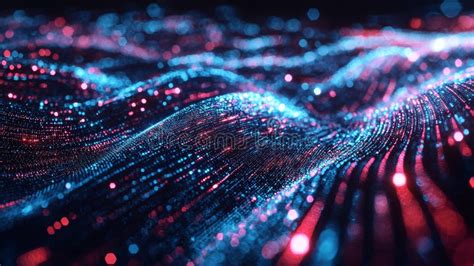 Dynamic Waves Of Red And Blue Particles In Digital Motion Stock Image Image Of Face Modern