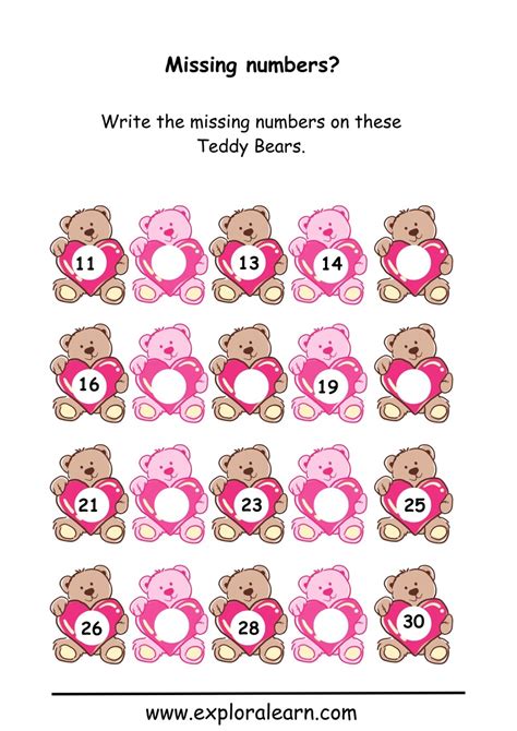 Missing Numbers Worksheets Enhance Number Sense For 2 6 Year Olds