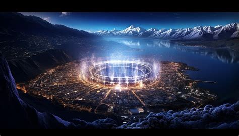 Premium Ai Image A Large Particle Collider Shown Under Lake Geneva