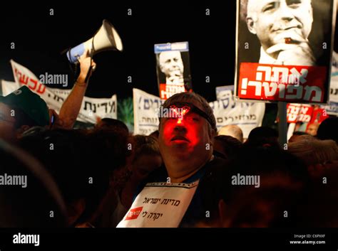 Israelis Take Part In A Social Justice Protest In Tel Aviv Israel The
