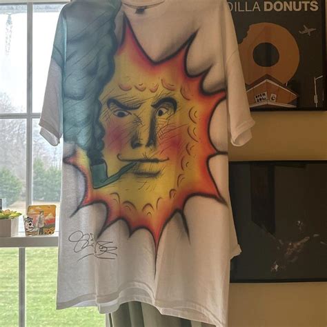 Suede World Smoking Sun Airbrushed Tee Depop