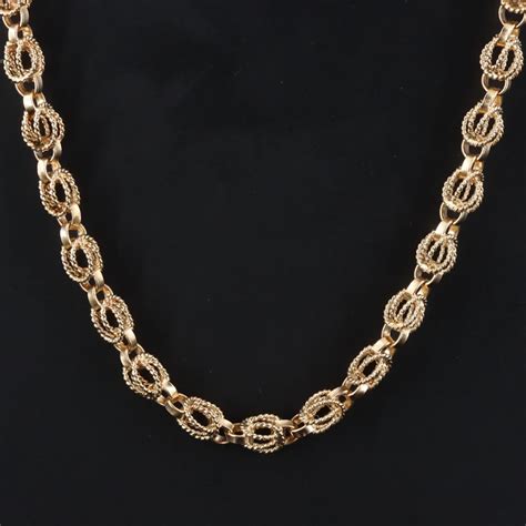 10k Fancy Chain Necklace With 14k Clasp Ebth