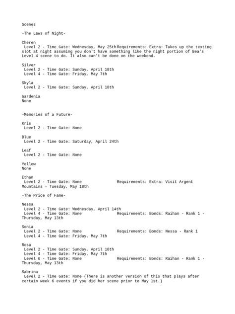Scene List And Requirements Pdf