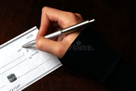 Cheque Writing Stock Image Image Of Buying Deduction