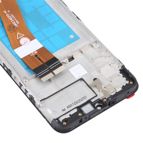 หนาจอ LCD วสด TFT และชดประกอบ Digitizer พรอมกรอบสำหรบ Samsung Galaxy M02s สดำ