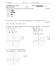 Graphing Module Test B2 Solutions Pdf Course Section Start Time Professor S Name Graphing