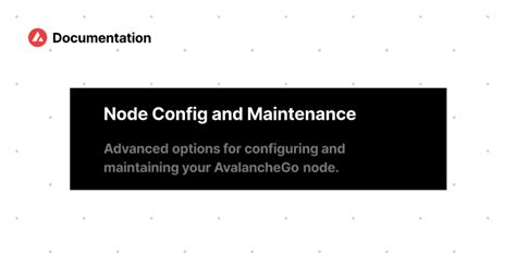 Node Config And Maintenance Avalanche Developers