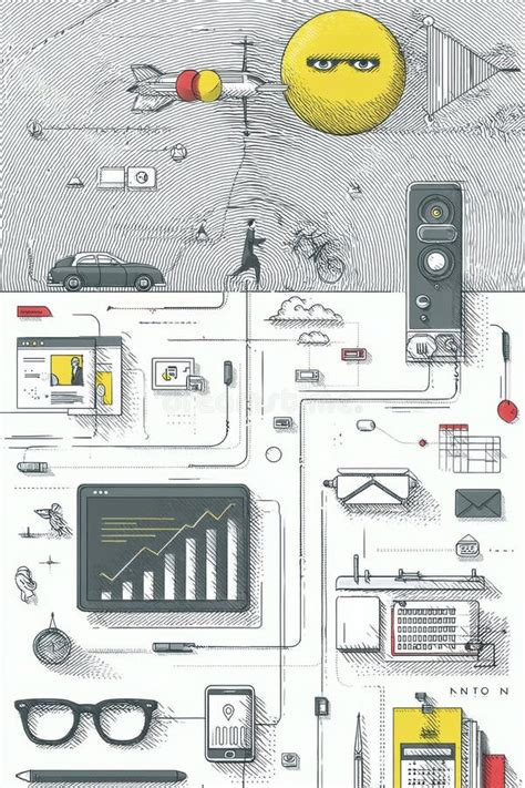 Modern Abstract Illustration Combining Technology Data And Cloud Computing Stock Image Image