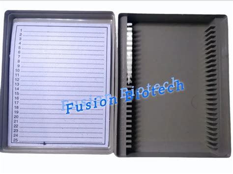 Grey Plastic Microscope Slide Box For Chemical Laboratory Size 25 Place 50 Place And 100 Place