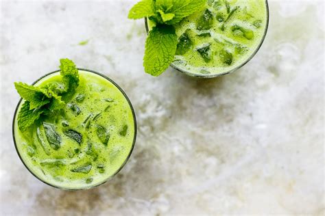 The Green Drink With Pineapple Mint With Food Love