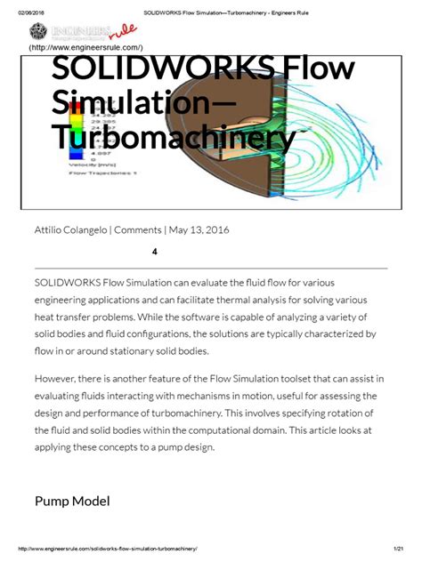 Solidworks Flow Simulation—turbomachinery Engineers Rule Pdf Pump Turbomachinery