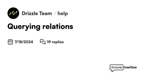 Querying Relations Drizzle Team