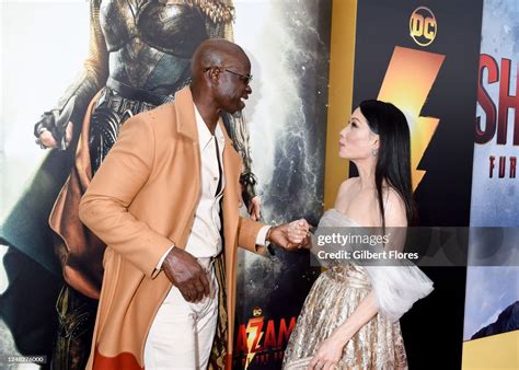 Djimon Hounsou And Lucy Liu At The Premiere Of Shazam Fury Of The