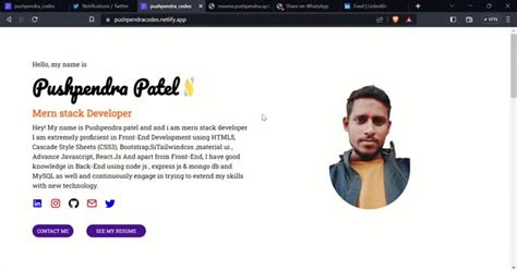 Pushpendra Patel On Linkedin Portfoliowebsite React Merndeveloper Jobforfreshers