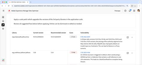 Website Vulnerabilities Opportunity Documentation Adobe Experience Manager